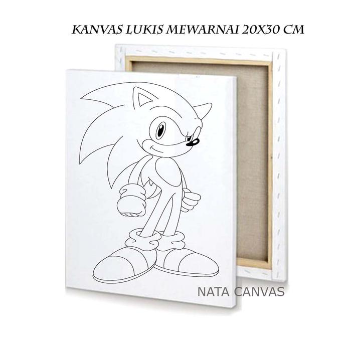 Jual KANVAS LUKIS MEWARNAI 20x30 CM / KANVAS LUKIS SKETSA - SONIC - Kab ...
