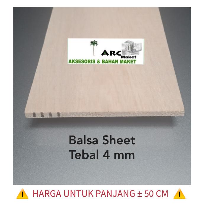Jual KAYU BALSA SHEET TEBAL 4mm BAHAN MAKET ARSITEKTUR/DESAIN INTERIOR ...