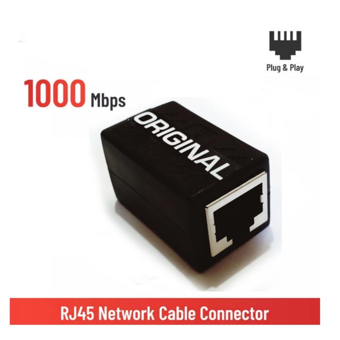 Jual sambungan konektor extension kabel LAN female rj45 ethernet ...