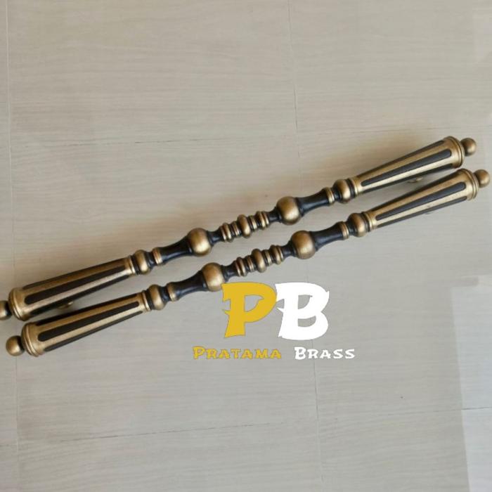 Jual Handle Pintu Rumah Kuningan Motif Marcopolo Hitam Doff 100 cm 2 ...
