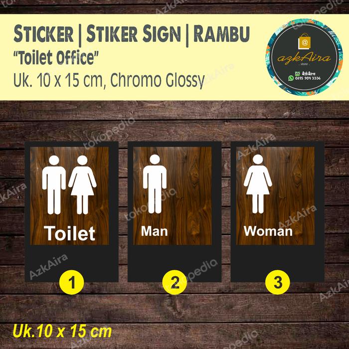 Jual Sticker Stiker Sign Toilet Desain Modern (Office) - Uk. 10x15 cm ...
