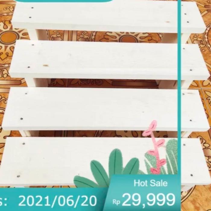 Jual rak kayu 4 susun/rak tanaman hias/standing planter modern ...