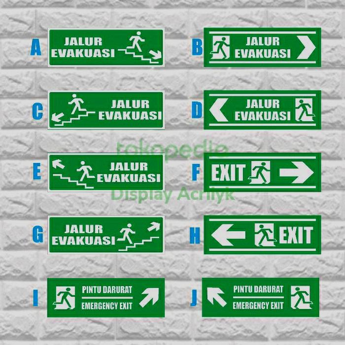 Jual rambu rambu gedung - J - Kab. Malang - Display Acrilyk | Tokopedia