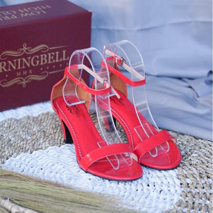 Jual sepatu wanita high heels strap morningbell 5cm - Merah, 39 - Kota ...