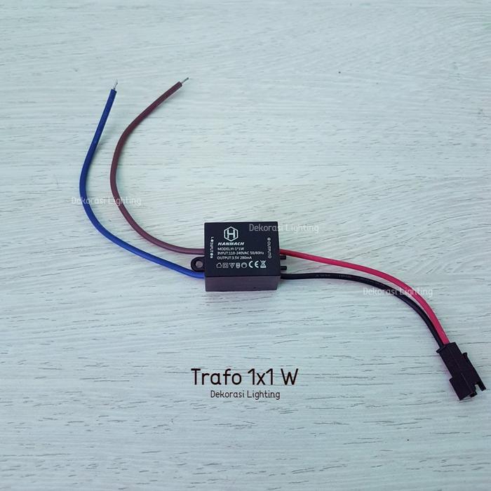 Jual Trafo driver led 1x1w hpl power supply 1w Hanmac casing pelastik ...