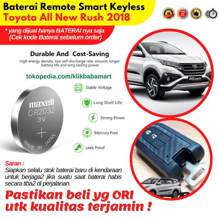 Jual BATERAI REMOT SMART KEYLESS KEYFOB TOYOTA ALL NEW RUSH 2018 ...