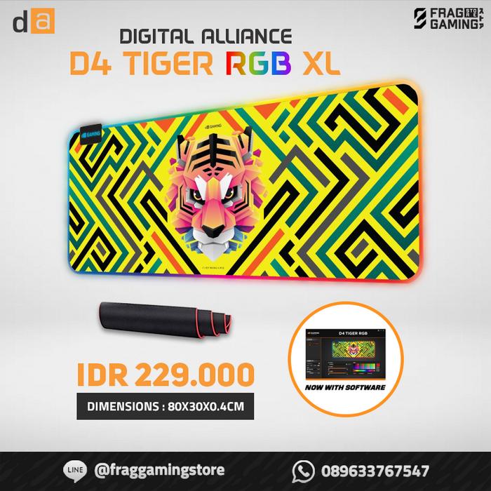 Jual Digital Alliance D4 Tiger RGB XL Gaming Mousepad / DA D4 Tiger RGB ...