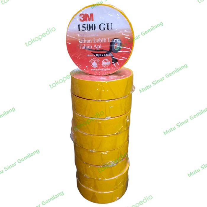 Jual 3M Isolasi Listrik Vinyl 1500GU General Use Tahan Panas Api ...