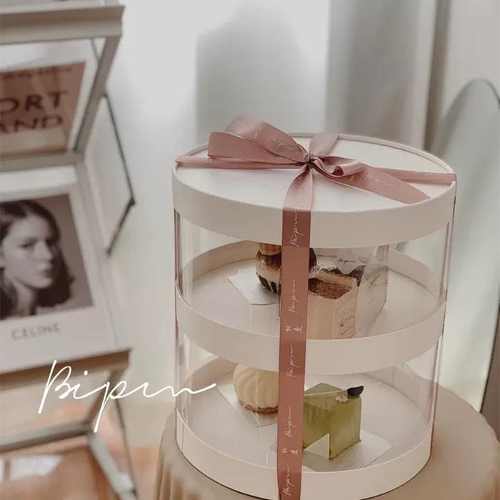 Jual Cake Box Dus Bulat Mika Tall Cake Kotak Kue Tabung Double Tier D ...