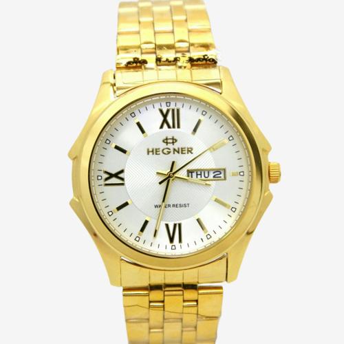 Jual JAM TANGAN PRIA HEGNER 8001 ORIGINAL GARANSI RESMI 1 TAHUN - GOLD ...