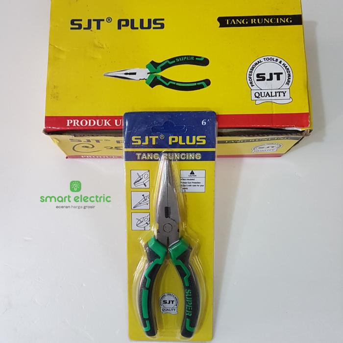 Jual SJT Plus Tang Potong Kombinasi Runcing 6" Inci Gagang Karet Bagus ...