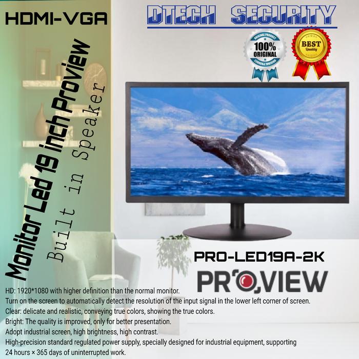 Jual Monitor Led 19in Built Speaker Hdmi/Vga- Monitor Proview Best ...
