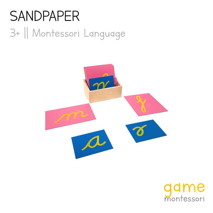 Jual Montessori Language Sandpaper Letter Uppercase Lowercase Cursive ...