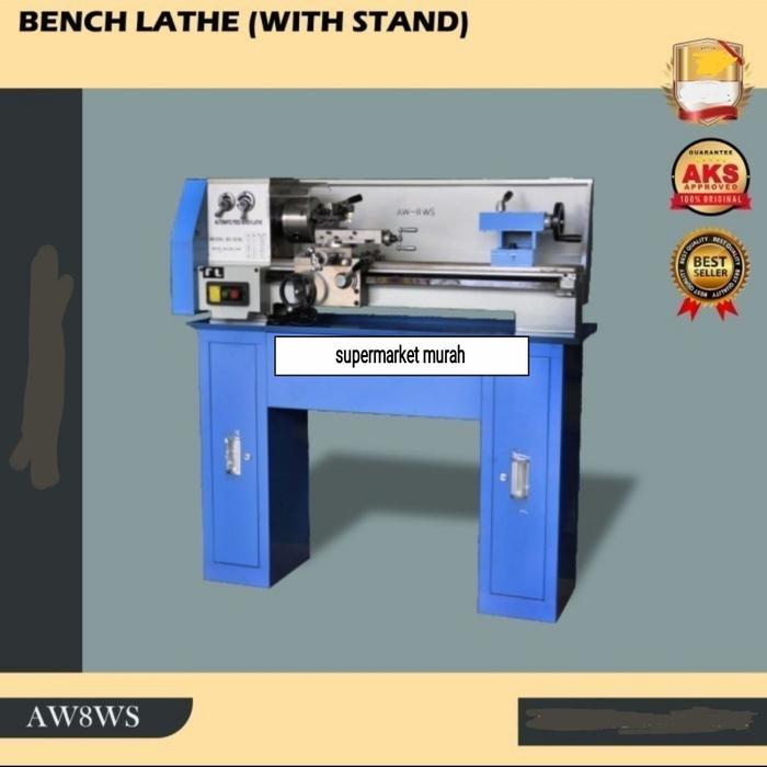 Jual Mesin Bubut Logam Bubut Besi Bench Lathe Metal 200 x 430 mm AW8WS ...