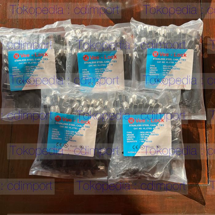 Jual Kabel Cable Ties Stainless PVC Coated Vee-Lock 4.6 x 100 mm ...