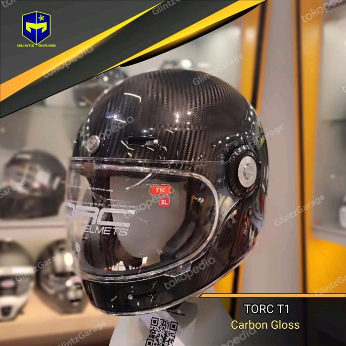 Promo TORC T1 GLOSS BLACK TRANS CARBON GLOSS | HELM FULL FACE ...