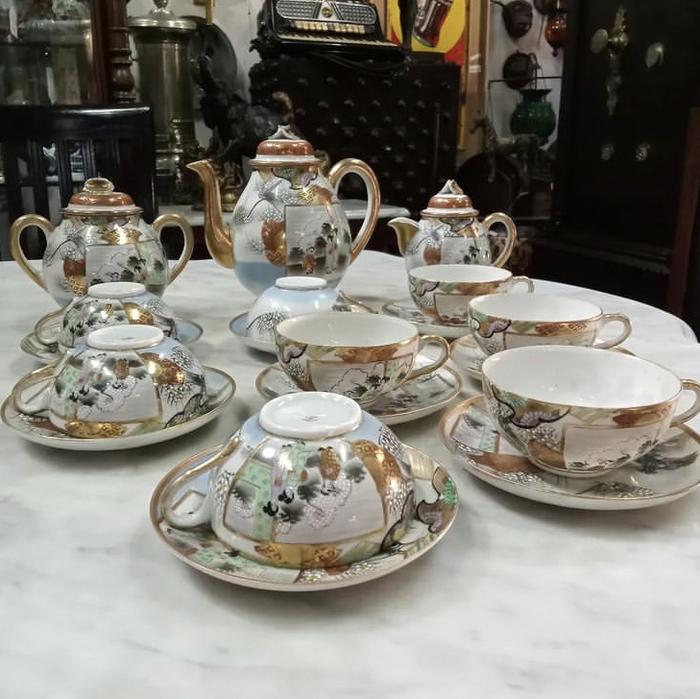 Jual Tea Set Keramik Teko Cangkir Jepang Satsuma Antik Lawas Jadul Tua ...