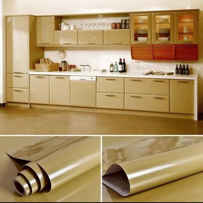 Jual Wallpaper Sticker Khusus Kitchen set Putih Glossy uk 60 cm x 5 ...