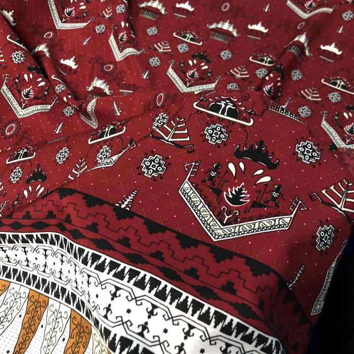 Jual Kain Batik Sekolah Siger Lampung Meteran Bahan Sanwos Tebal ...