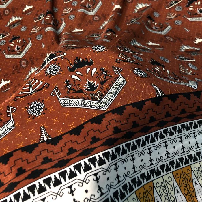 Jual Kain Batik Sekolah Siger Lampung Meteran Bahan Sanwos Tebal ...