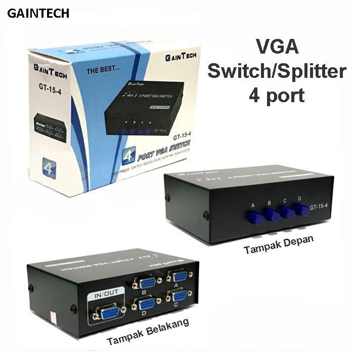 Jual Vga Switcher Switch & Splitter 2 Port 4 Port 2 In 1 Gaintech - 2 ...