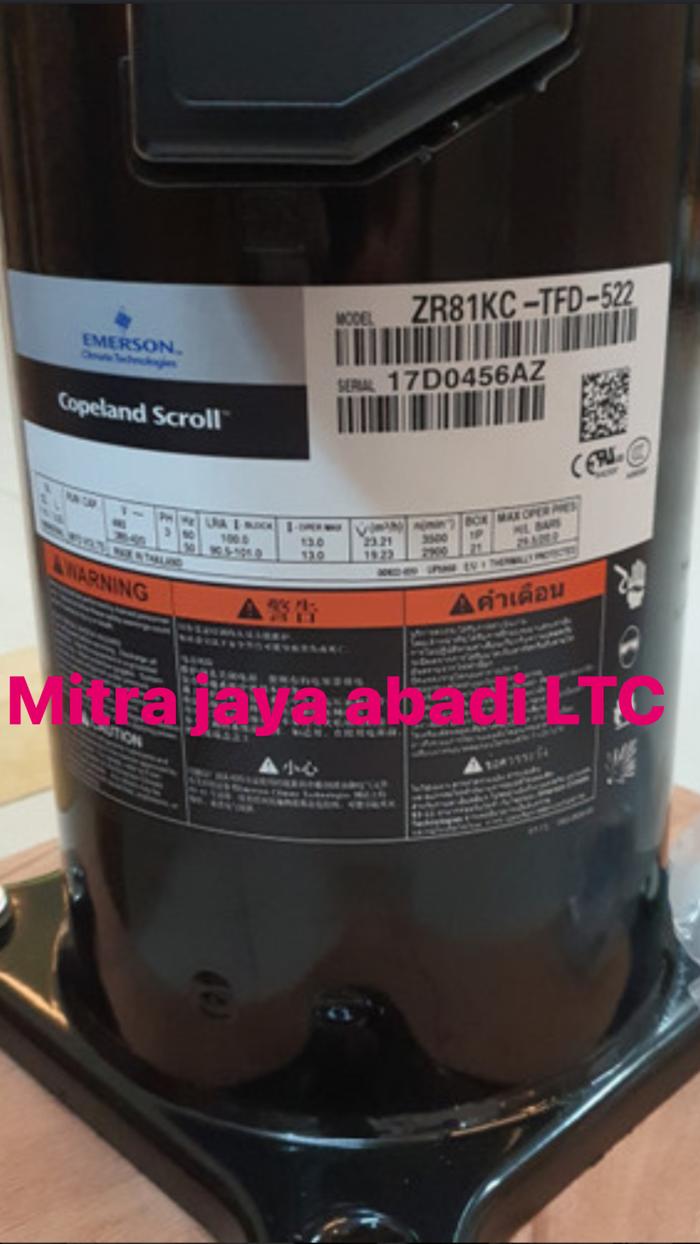 Jual kompresor copeland ZR81KC-TFD-522 - Jakarta Barat - Mitra jaya abadi Ltc | Tokopedia