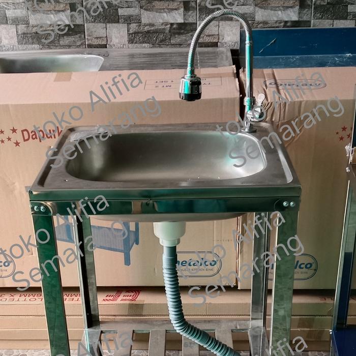 Jual wastafel cuci tangan stainless portable kran - kran fleksibel ...