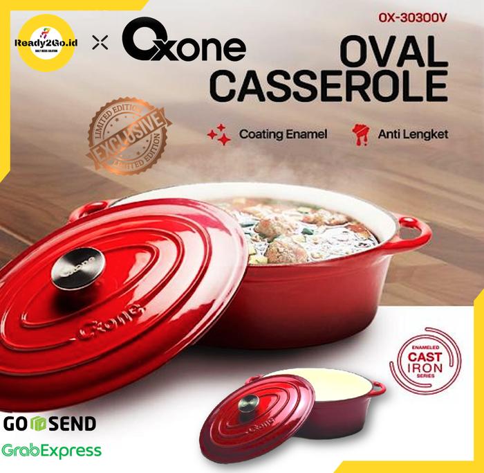 Jual OXONE Panci Oval Cast Iron Casserole OX-3030 OV Enameled OX3030 ...