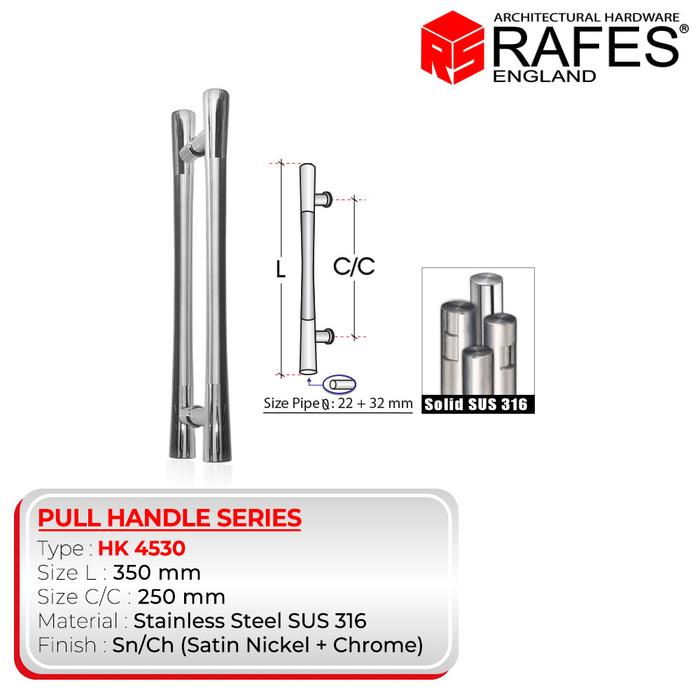 Jual PULL HANDLE RAFES STAINLESS STEEL 316 (2 VARIAN UKURAN) SOLID SUS ...