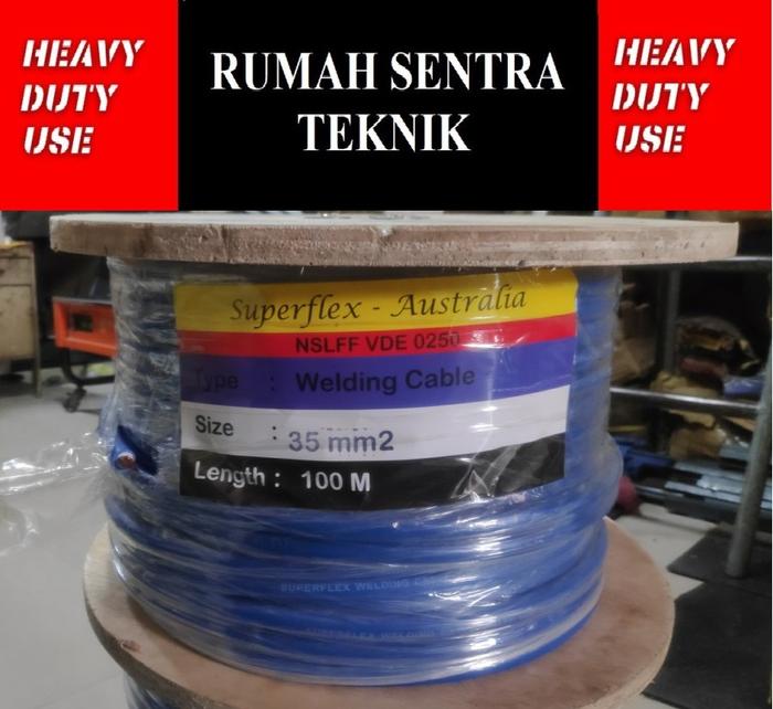 Jual KABEL LAS SUPERFLEX 35 MM BIRU / WELDING CABLE FULL TEMBAGA 35MM ...