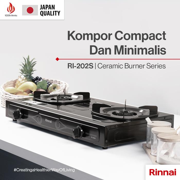 Jual RINNAI - Kompor Gas 2 Tungku Design Minimalis RI202S - Jakarta ...