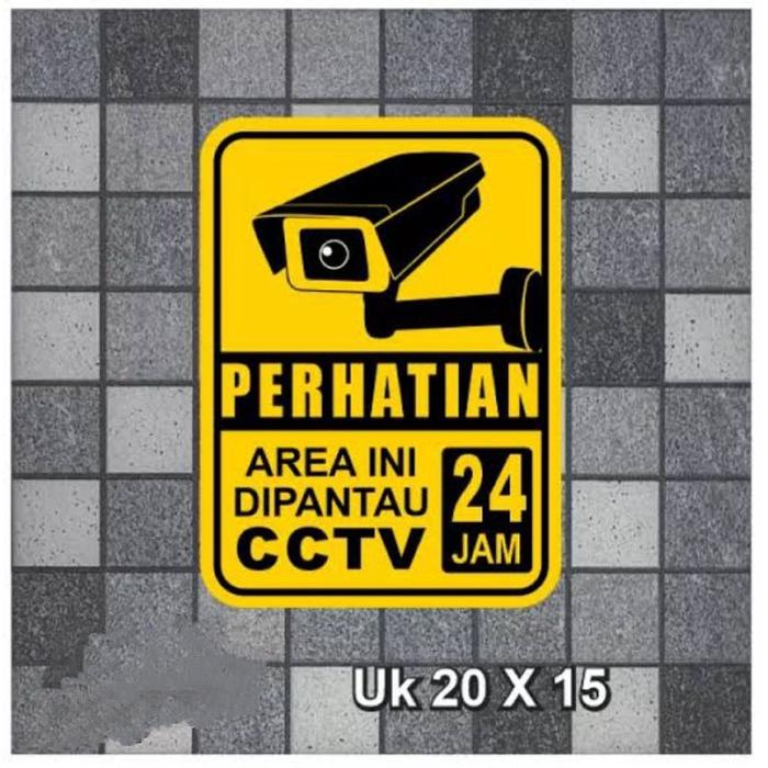 Jual Stiker cctv stiker tulisan cctv stiker perhatian stiker sign 15× ...