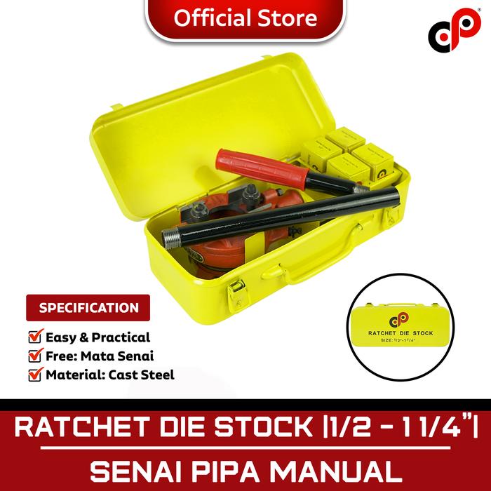 Jual Senai Pipa Manual| Ratchet Die Stock| 1/2" - 1 1/4 "| 1/2 - 2"| 60 ...