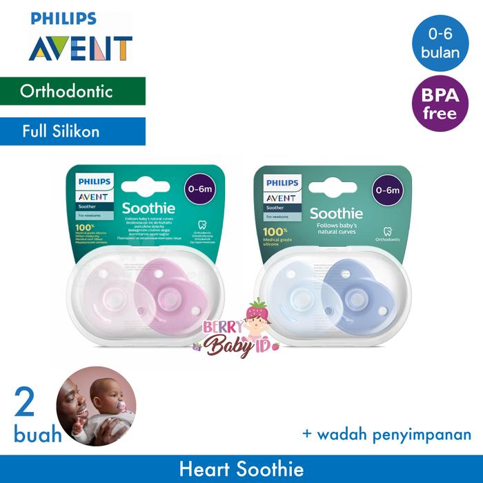 Philips Pack AVENT Soothie Pacifier, Pink Purple, 0-3 Months