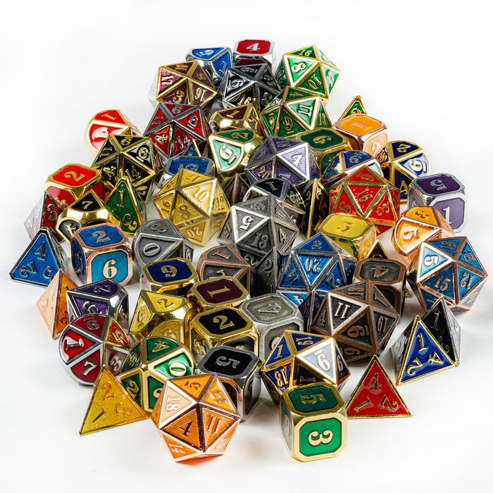 Jual Solid Metal Enamel RPG Dice (Dadu DND D4, D6, D8, D10, D10%, D12 ...