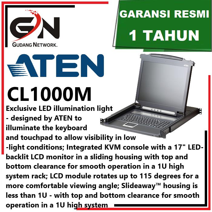 Jual ATEN CL1000M 17 in. Single Rail LCD Console - Jakarta Pusat ...