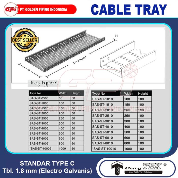 Jual Cable Tray Type C - Tebal 1,8mm - Electro Galvanize merk TRAYTEK ...