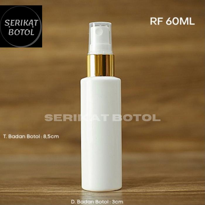 Jual BOTOL SPRAY 60ML GOLD PUTIH / BOTOL RF 60 ML PUTIH SPRAY GOLD ...