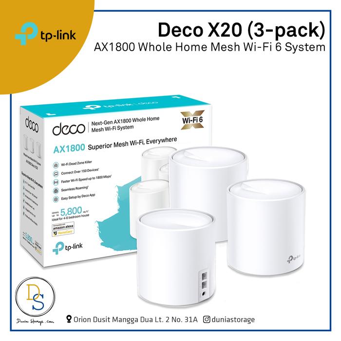Promo TP-LINK DECO X20 | AX1800 Whole Home Mesh WiFi 6 System - 1 Pack ...