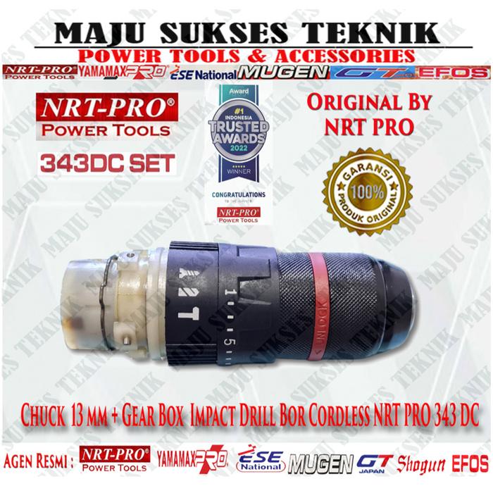 Jual Gear Box Set + Chuck 13mm Cordless impact drill NRT PRO 343 / DC ...