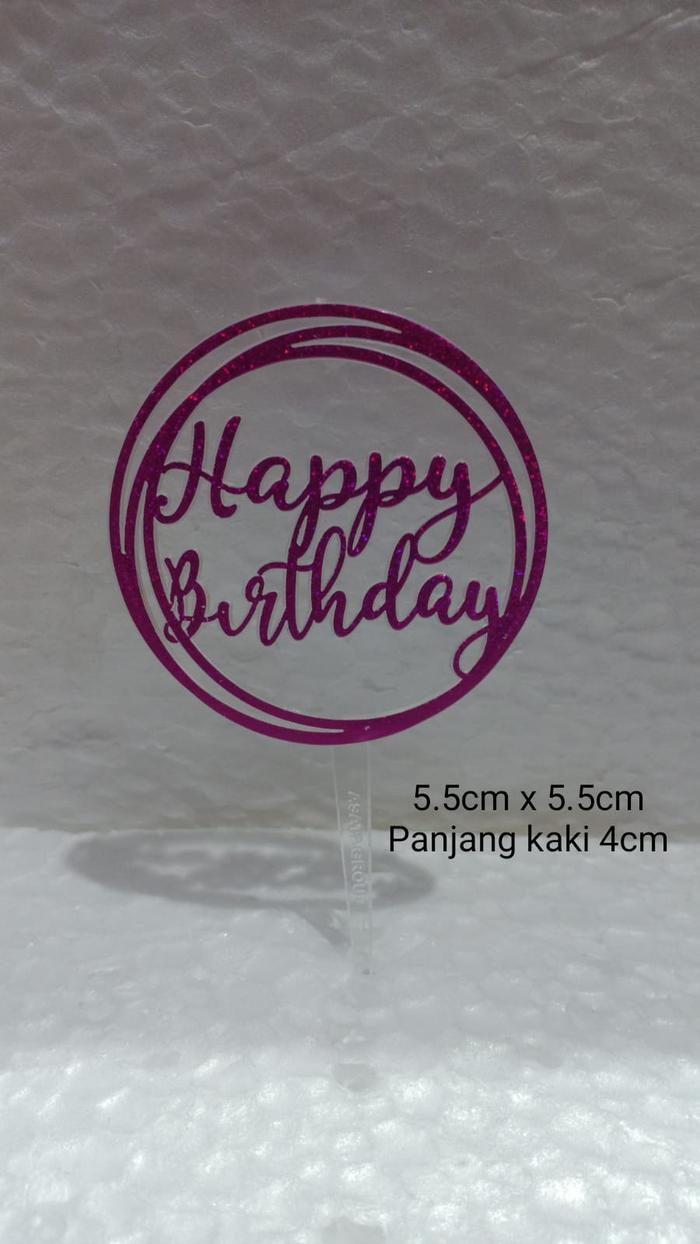 Jual CAKE TOPPER motif BULAT tulisan "HAPPY BIRTHDAY" (SATUAN) "KTi177 ...