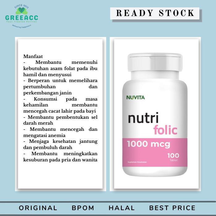 Jual Nuvita Nutri Folic 1000 mcg 1000mcg Folic Acid Asam Folat ...