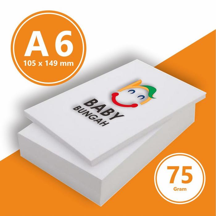 Jual Kertas HVS A6 75 Gram 1 Rim (500 Lembar) Cetak Label Resi 70 75 80 ...