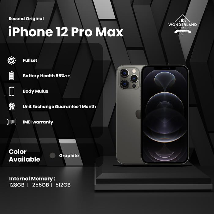 Promo Second Like New Original iPhone 12 Pro Max 128GB/256GB/512GB ...