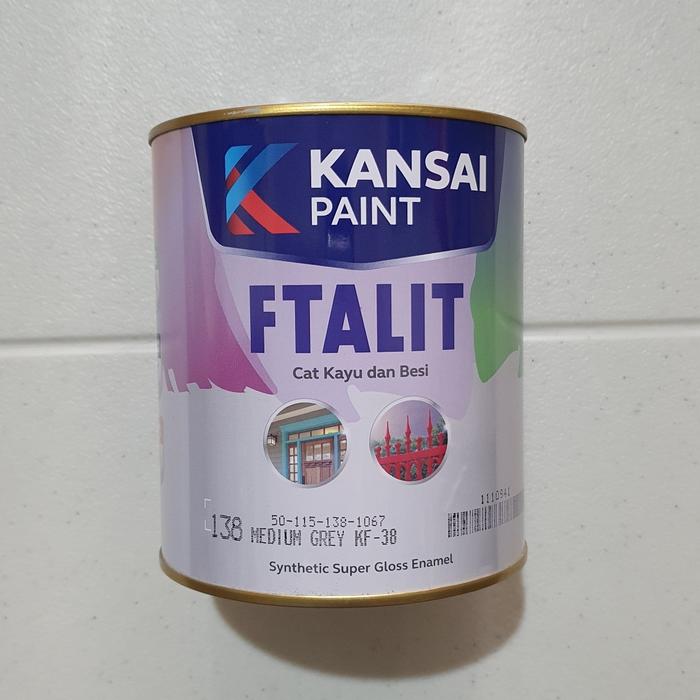 Jual Cat Ftalit Medium Grey-138 / Cat Minyak / Cat kayu / Cat Besi - 1 ...