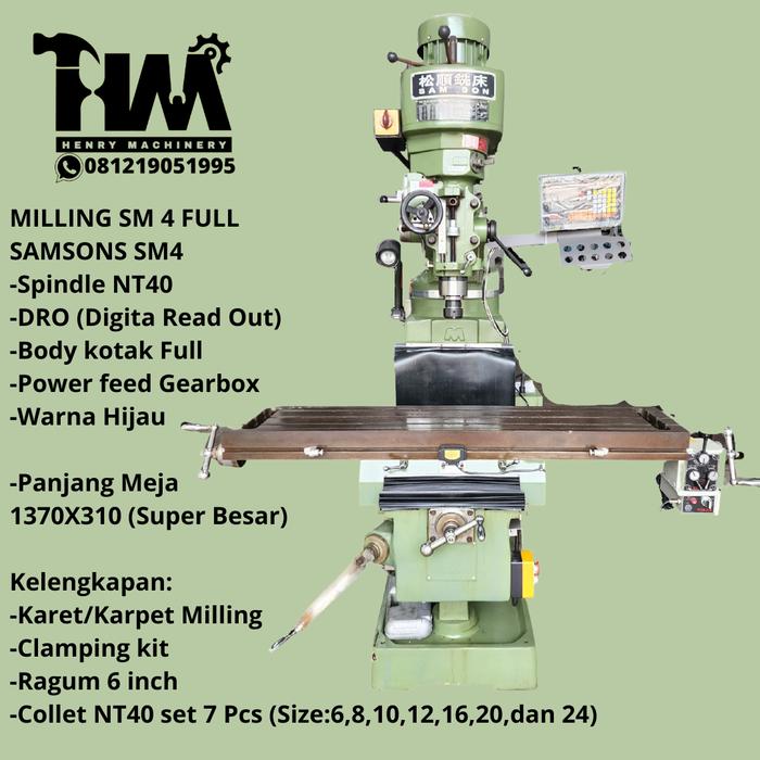 Jual MILLING SM 4 FULL SAMSONS SM4 / NT40 / MEJA BESAR - Kota Tangerang - HNAmachinery | Tokopedia