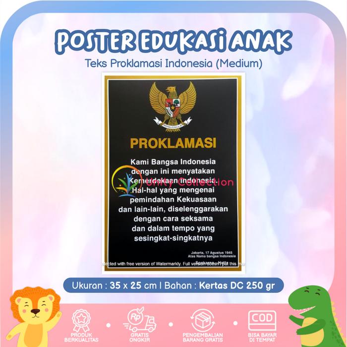 Jual Poster Edukasi Teks Proklamasi (Medium) - Kota Surabaya - Unity ...