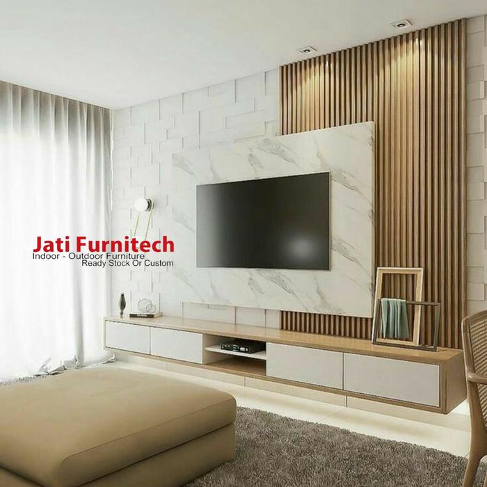 Jual backdrop tv minimalis modern- interior design - custom - Kab ...