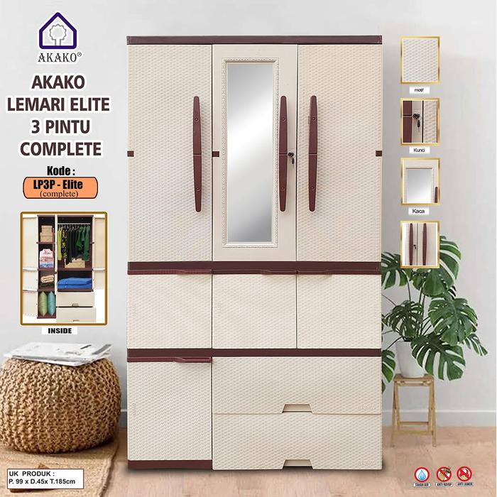 Jual Akako Elite Lemari Plastik 3 Pintu Kaca Laci Kunci - Jakarta Timur ...