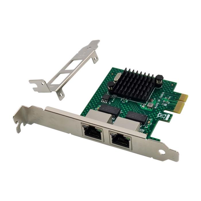 Jual LAN Card Dual 2 Port PCIE Gigabit Ethernet PCI Express Mikrotik ...